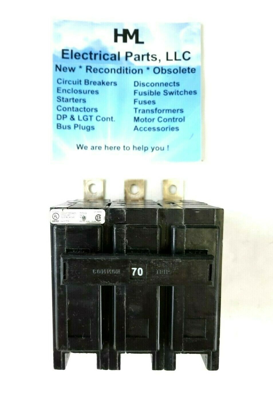 Eaton BAB3070H 3P /70A/ 240V/ BA /BOLT ON/ Miniature Breaker (MCB ...