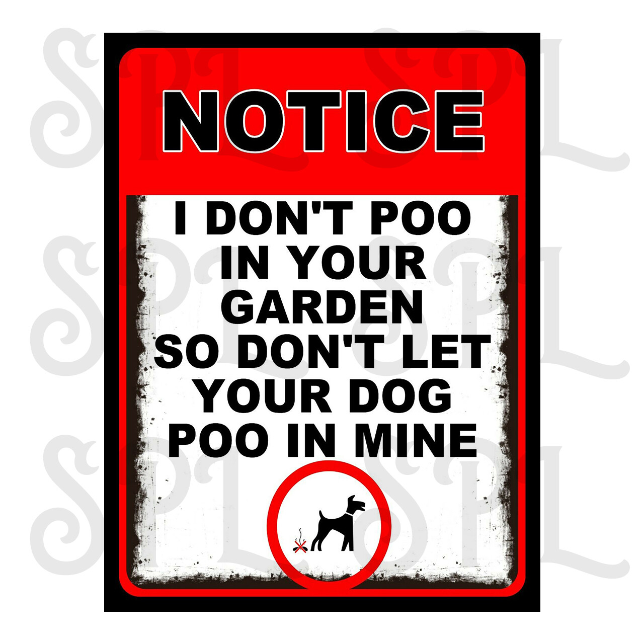 Dog Poo Notice Retro replica vintage style metal tin sign/plaque HOME ...