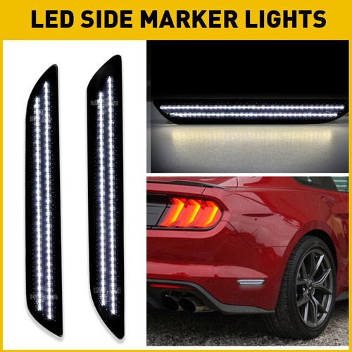 2x For Smoked 2015-2022 Ford Mustang LED Left Right Side Marker Light ...
