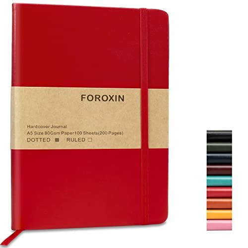 Journal notebook (A5-),192 Pages, Medium 5.7X8.3 inches - 80 Red Color ...