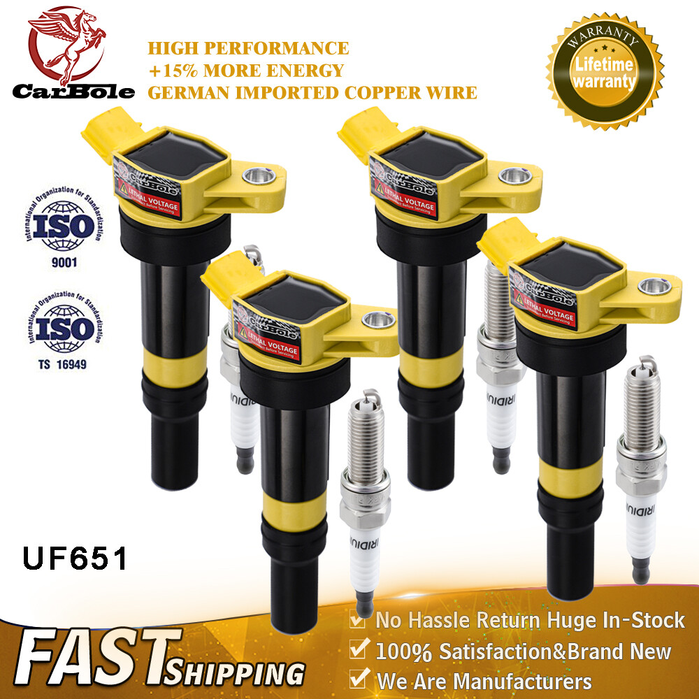 4x Ignition Coil +Spark Plug For Hyundai Elantra Kia Forte Soul 1.8L 2 ...