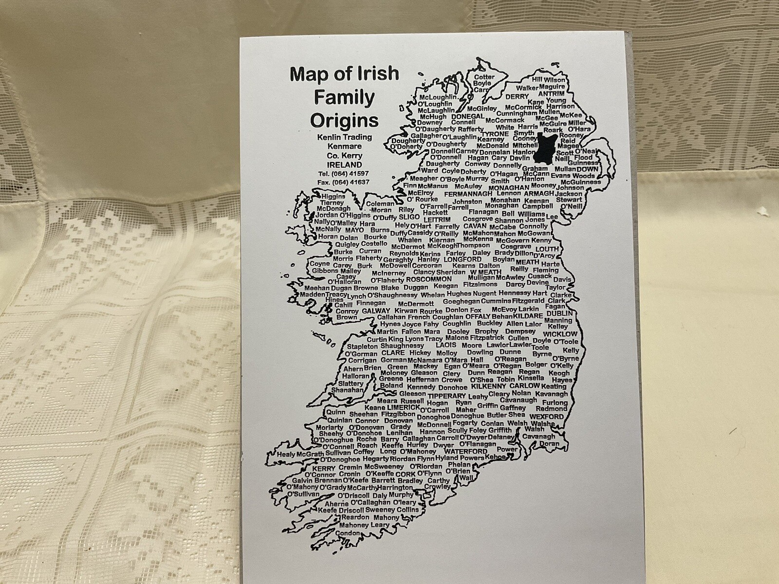 Dugan Family Coat Of Arms & Map Of Irish Family Origins In Plastic ...