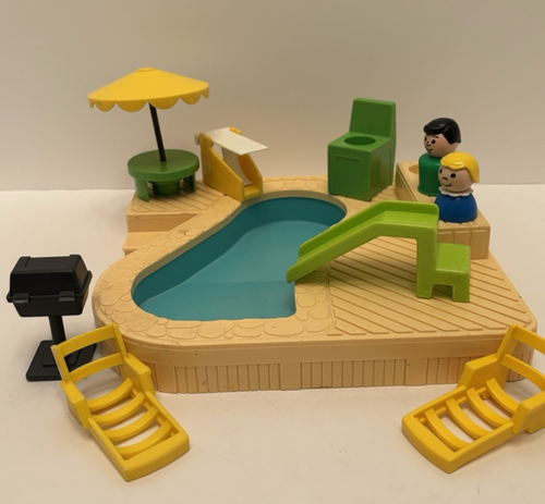 Vintage Fisher Price Little People Swimming Pool Lot 2526, Near ...