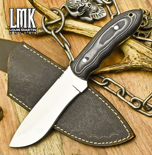 LMK Hand Forged Full Tang Knife ATS-34 Steel Micarta Tactical Bushcraft ...