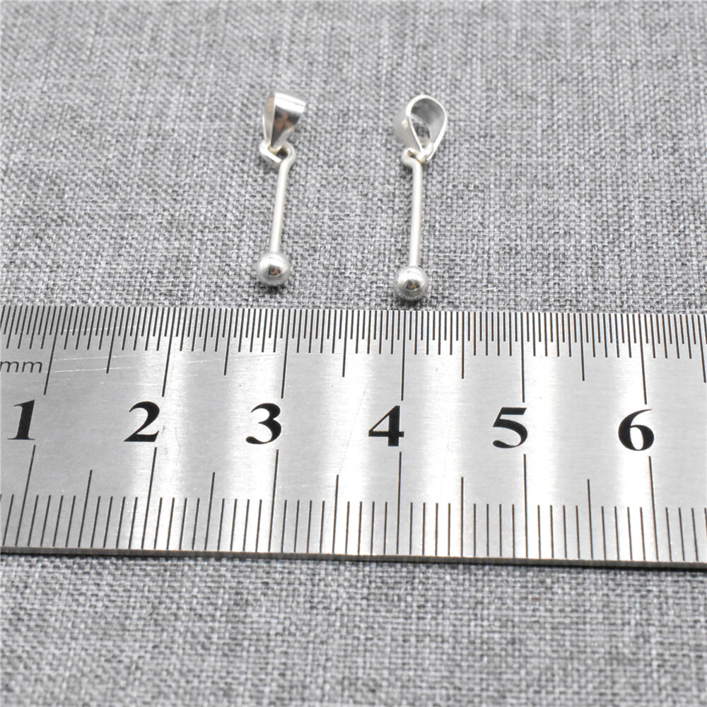 5 Sterling Silver Screw Pinch Bails w/ Bead End 925 Silver Threaded ...