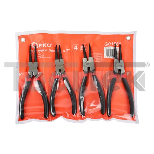 GEKO G01661 SET PINZE PROFESSIONALI PER ANELLI ELASTICI SEEGER 180mm 4pz TOOLTEK | eBay