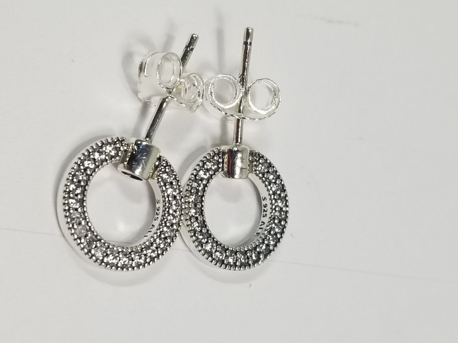 Pandora Pavé & Logo Circle Reversible Stud Earrings - Gem