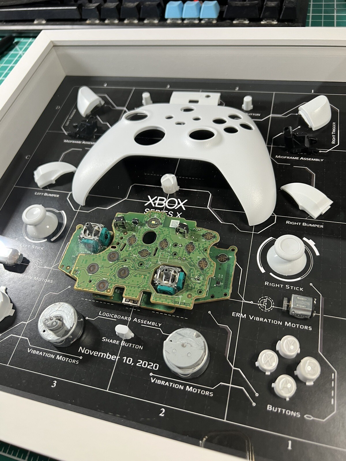 Xbox White Controller X Series Teardown in shadow box White | eBay