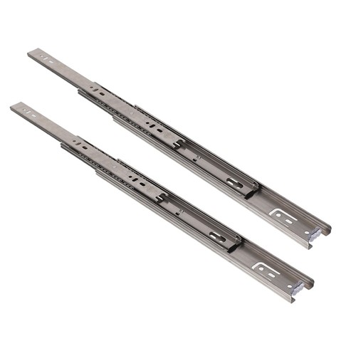 2 Pcs Full Extension Rails Hidden Three-section Drawer Guide Assembly ...