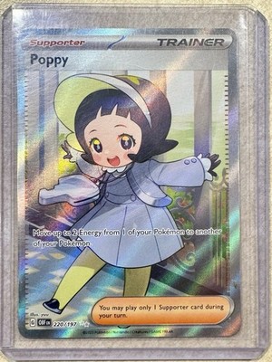 Pokémon TCG 2023 Obsidian Flames POPPY 220/197 Full Art Trainer MINT | eBay