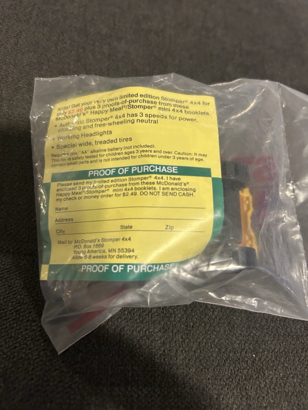 Vintage McDonald’s Schaper Stomper Mini 4X4 Chevrolet Blazer Sealed In ...