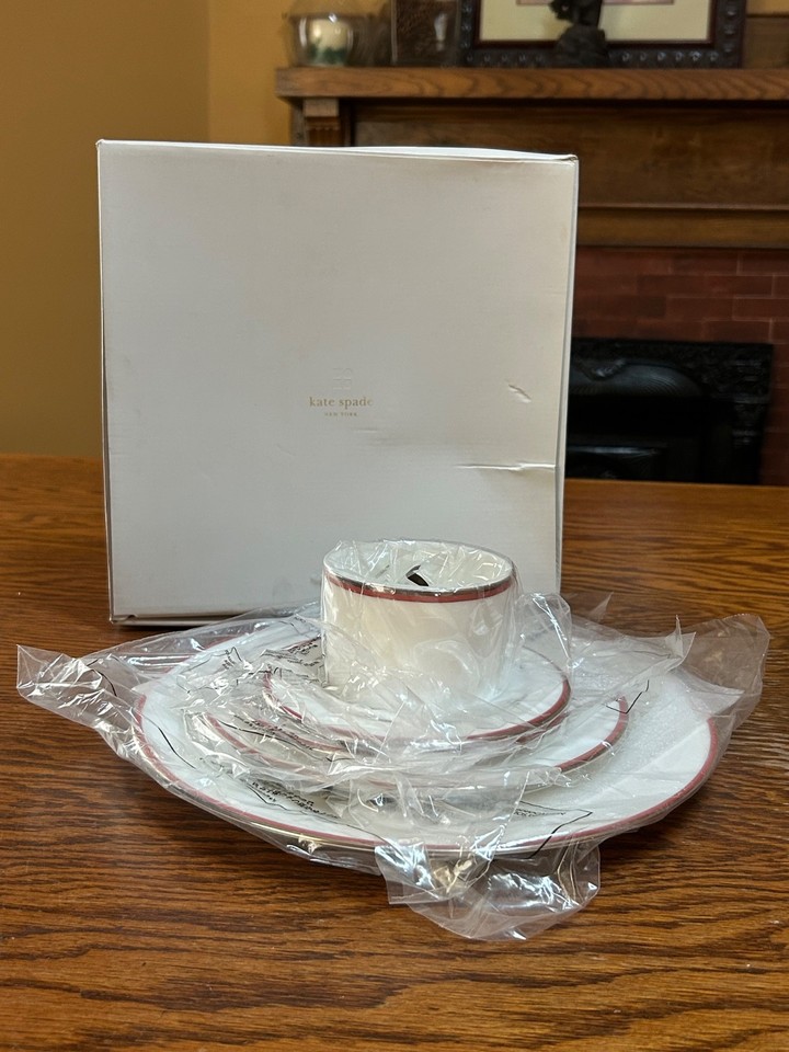 Lenox Place Setting Kate Spade NY Library Lane Coral 5 pc, Dinner Set ...