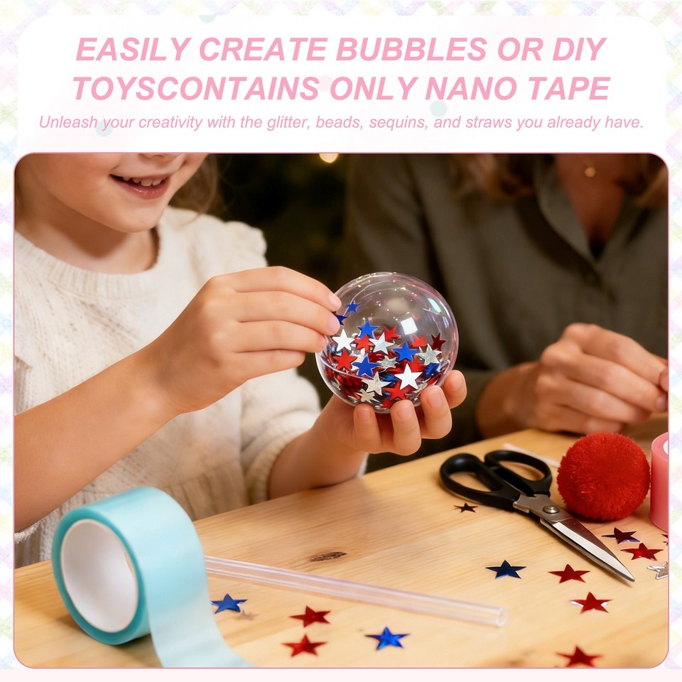 Nano Tape 2 x 39 Inch, 5 Pcs Double Sided Nano Bubble Tape for DIY ...