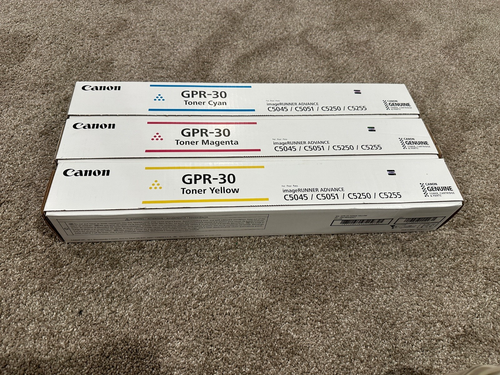 Lot of 3 Canon GPR-30 Genuine Cyan Magenta Yellow Toner Factory Sealed ...