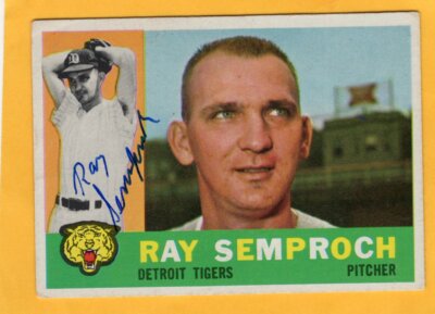 Autographed Ray Semproch 1960 #286 Tigers Free shipping | eBay