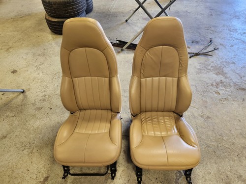97-04 Corvette C5 Standard Leather Seats OAK TAN BEIGE Good USED ...