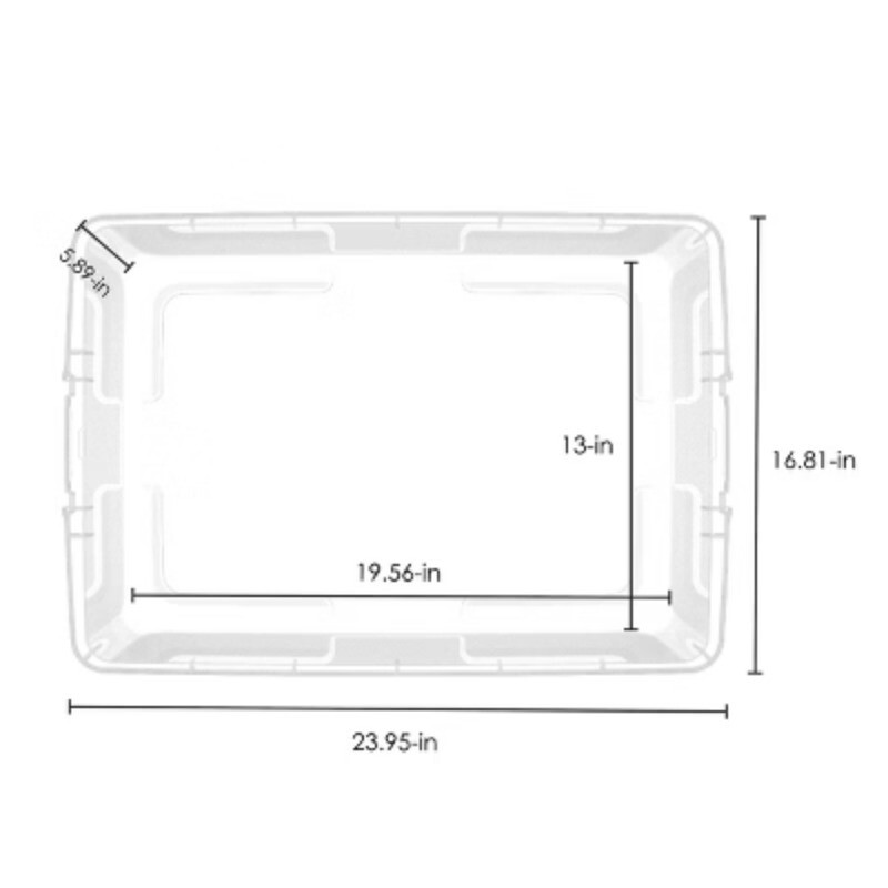 40qt Clear Plastic Storage Bin with Gray Stackable Lid: Under Bed ...