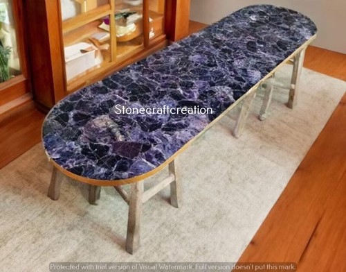 36"x24" Gemstone Table Oval Semi Precious Stone Furniture For Home ...