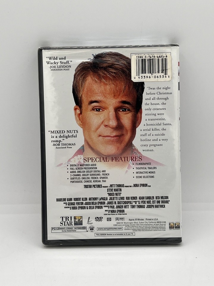 NEW Mixed Nuts (DVD, 1994) Steve Martin Christmas Comedy Movie ...