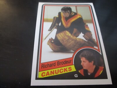 richard brodeur (vancouver canucks - goalie) 1984/85 o-pee-chee card ...