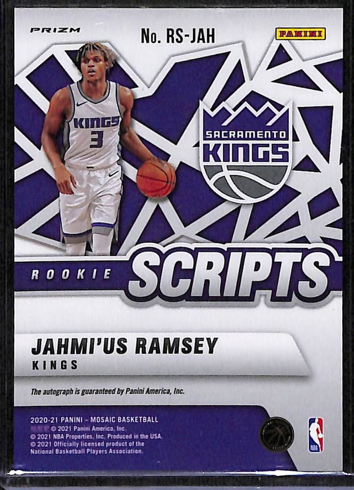 2020 Panini Mosaic JAHMI'US RAMSEY (RC) Sac Kings Rookie Scripts Silver ...