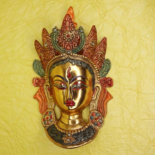 Metal Tibetan Buddhist Goddess Tara Parvati Wall Hanging Mask Protector ...