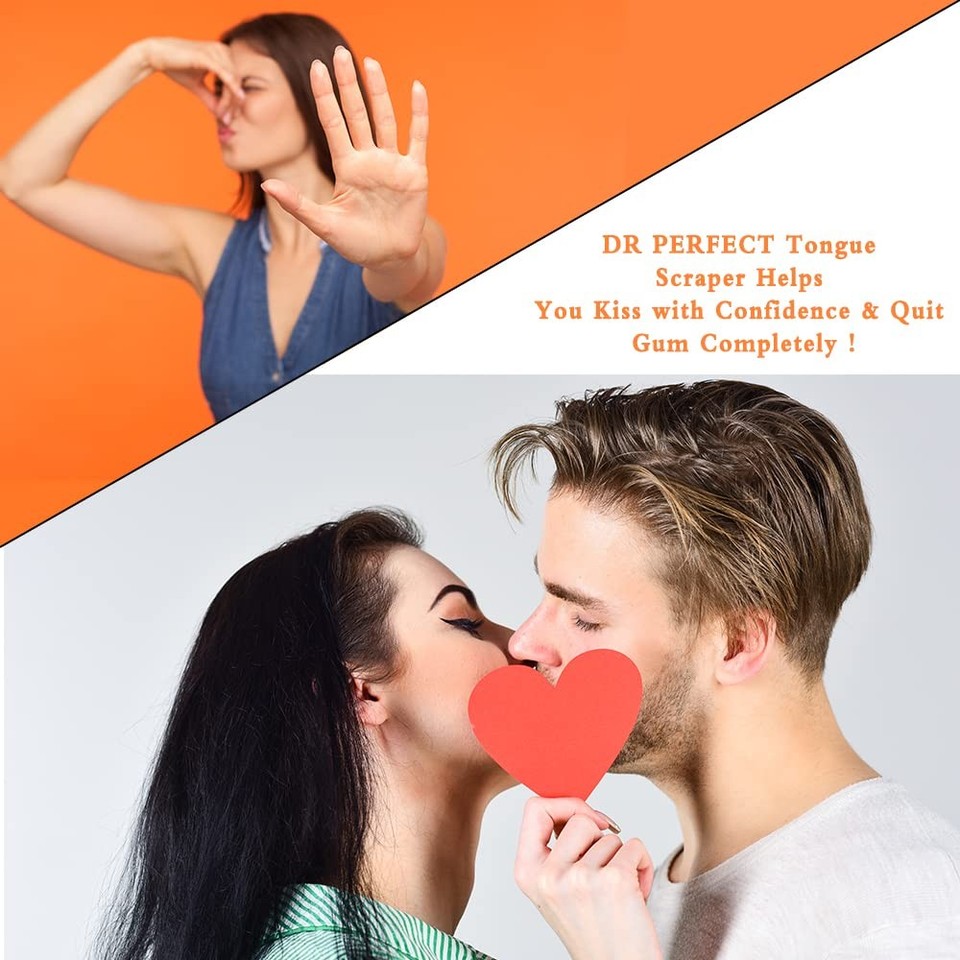 DR PERFECT Soft Tongue Brush Scraper Cleaner Helps GREEN PURPLE BLUE ...