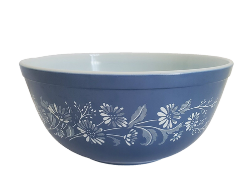 PYREX #403 COLONIAL MIST 2.5L BLUE FLORAL MIXING BOWL USA | eBay