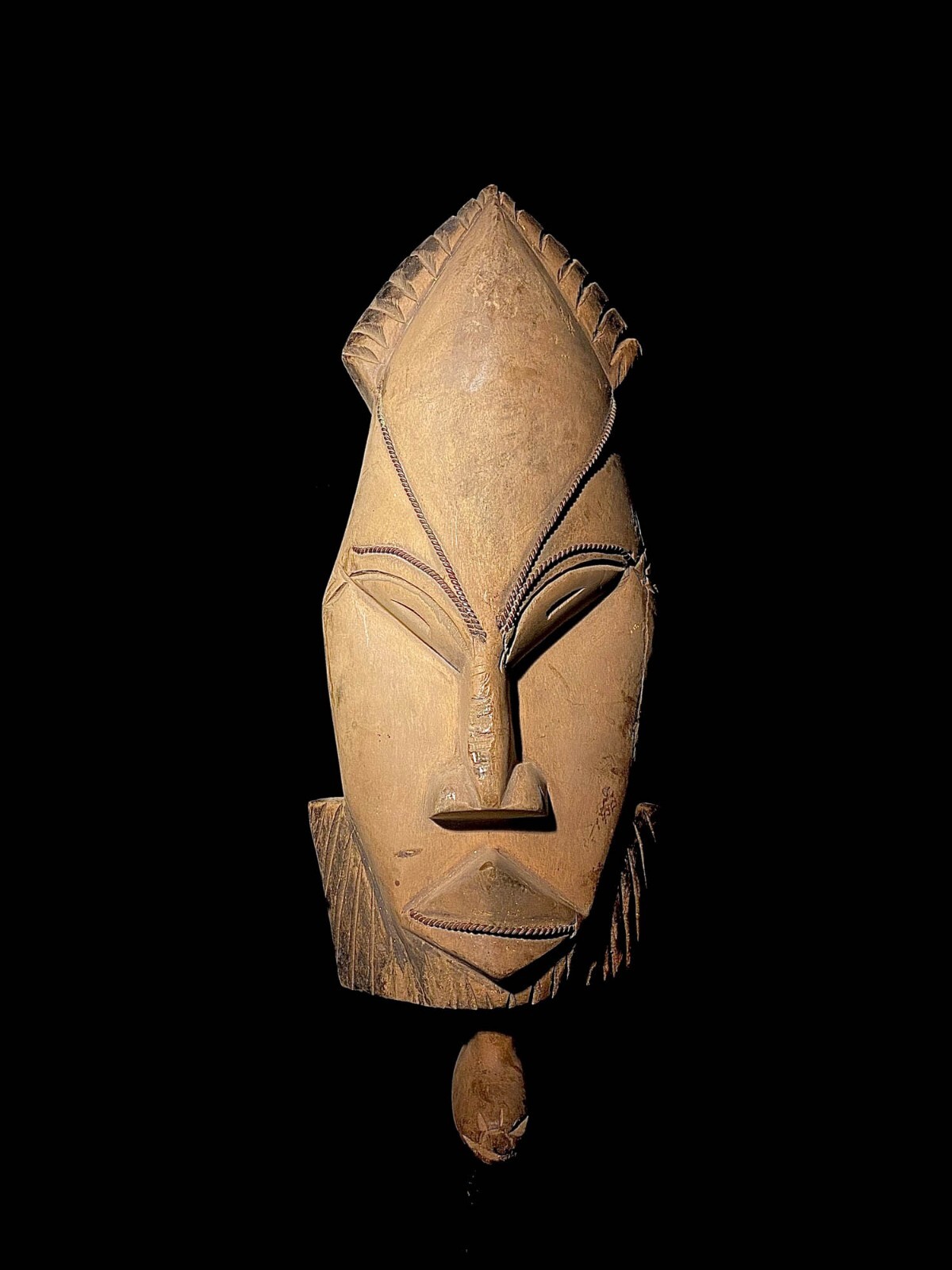African Tribal Art Vintage Wooden Carved Fang mask Louvre African face ...