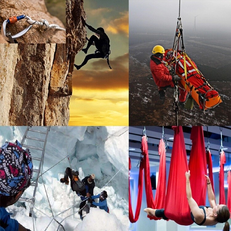 25KN Carabiner Clip Hook D-Ring Heavy Duty Aluminum Screw Lock Rock ...