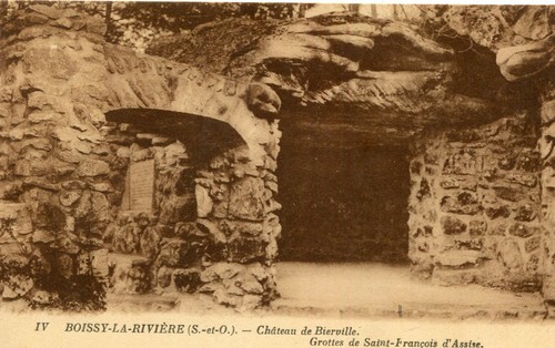 Carte BOISSY LA RIVIERE Château de Bierville Grottes de Saint François ...