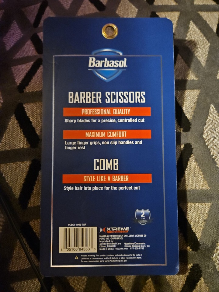 Barbasol Barber Scissors and Styling Comb Set NEW | eBay