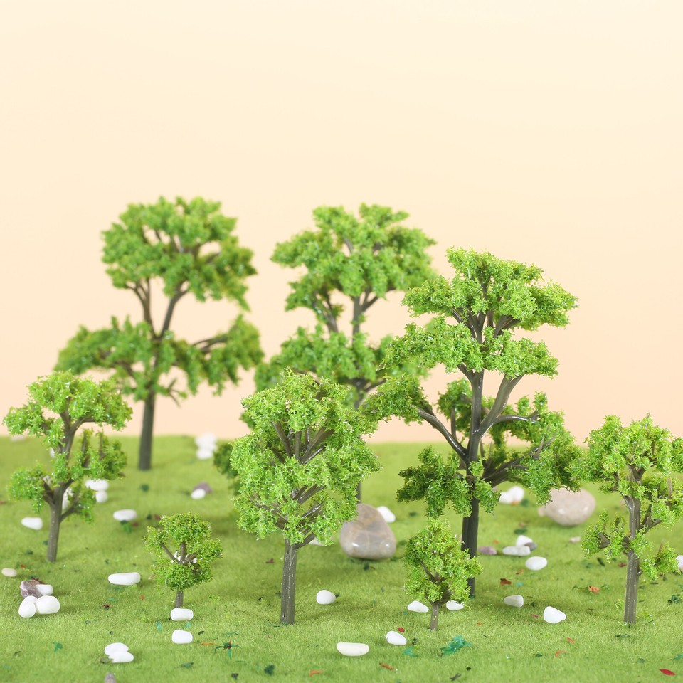 20pcs Model Trees Plant Train Railway Architecture Diorama DIY Scenery ...