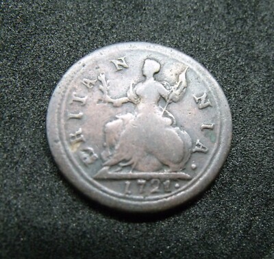 1721 Farthing Coin Copper Great Britain George I Farthing Coin | eBay UK