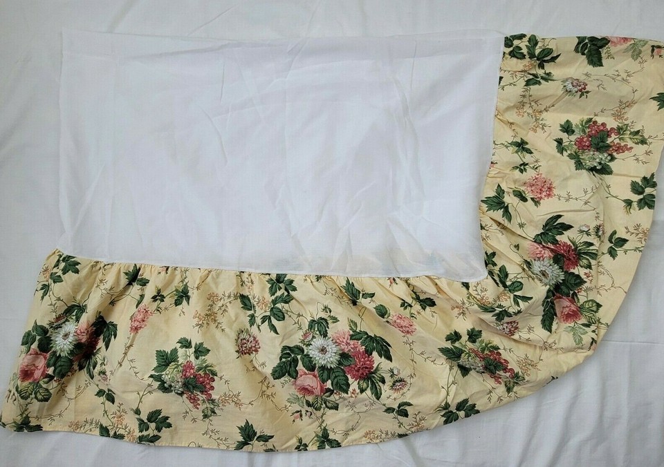 Waverly Roseberry Twin Bed Skirt Floral Dust Ruffle Garden Room 14 ...