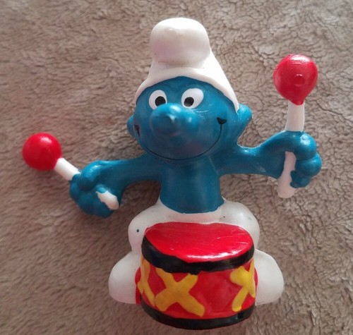 Smurfs Drummer Smurf Drums 20009 Rare Original Vintage Display Germany ...