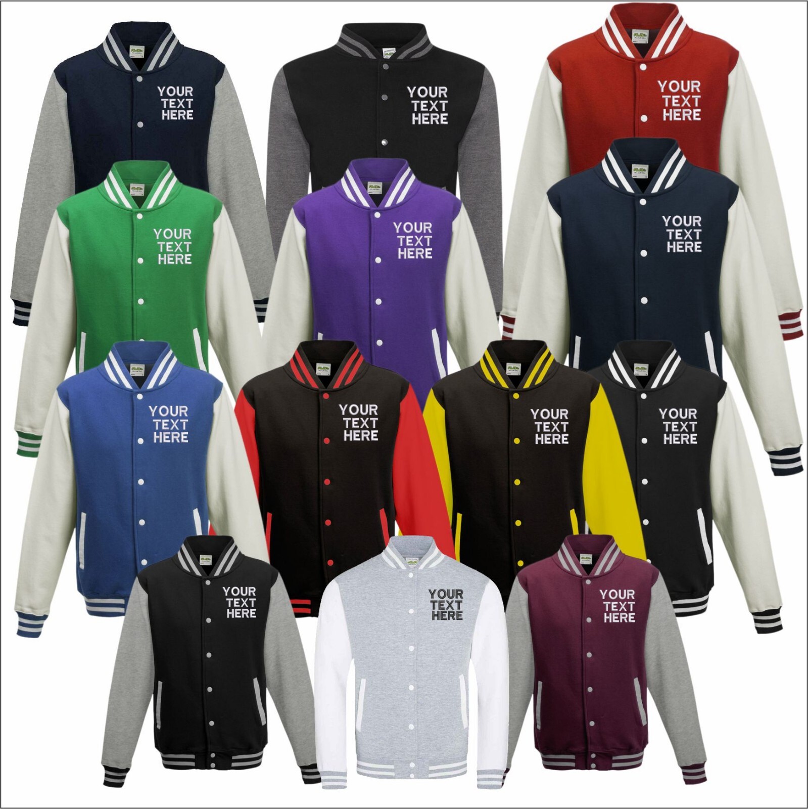 Personalised Custom Embroidered American Baseball Jacket College ...