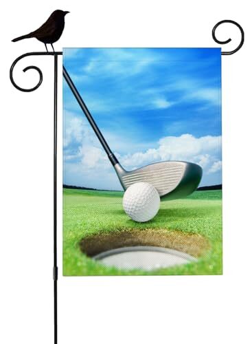 Play Golf Ball Garden Flag 12.5x18 Inch Double 12.5x18 inch BurlapFlag ...