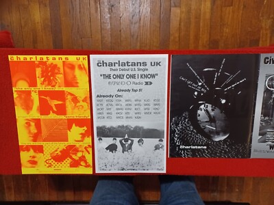 THE CHARLATANS - 1990 & 1994 US Three(3) Full-Page Single Release Ads ...