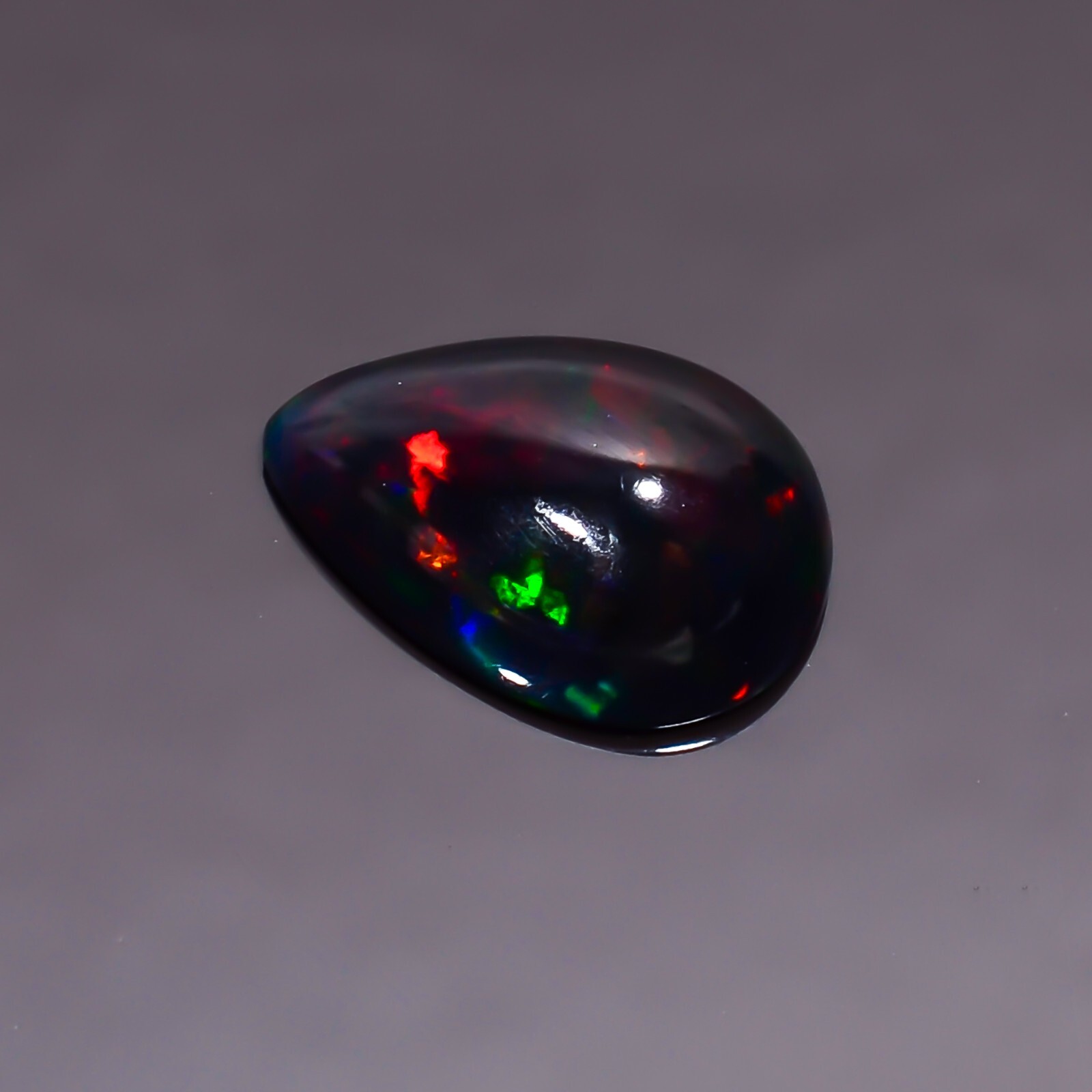 2 Ct Natural Black Ethiopian Opal Pear Shape Cabochon Loose Gemstone ...