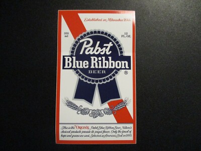 PABST BLUE RIBBON Classic Can Art LOGO STICKER decal craft beer brewery ...