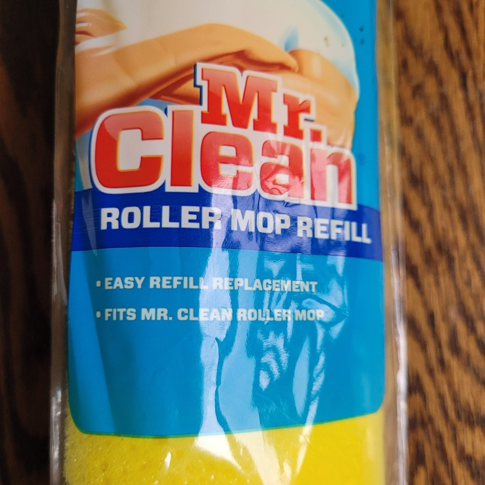 MR. CLEAN Roller Mop Replacement Refill Head Yellow Absorbent Sponge ...