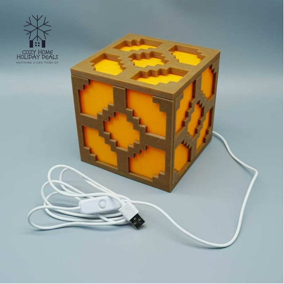 Minecraft LED Desk Lamp USB Powered Redstone Beacon Light Night Light ...