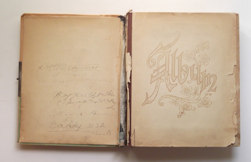 Victorian Era Bakelite Cover Antique Photo Album With Pages Celluloid ...