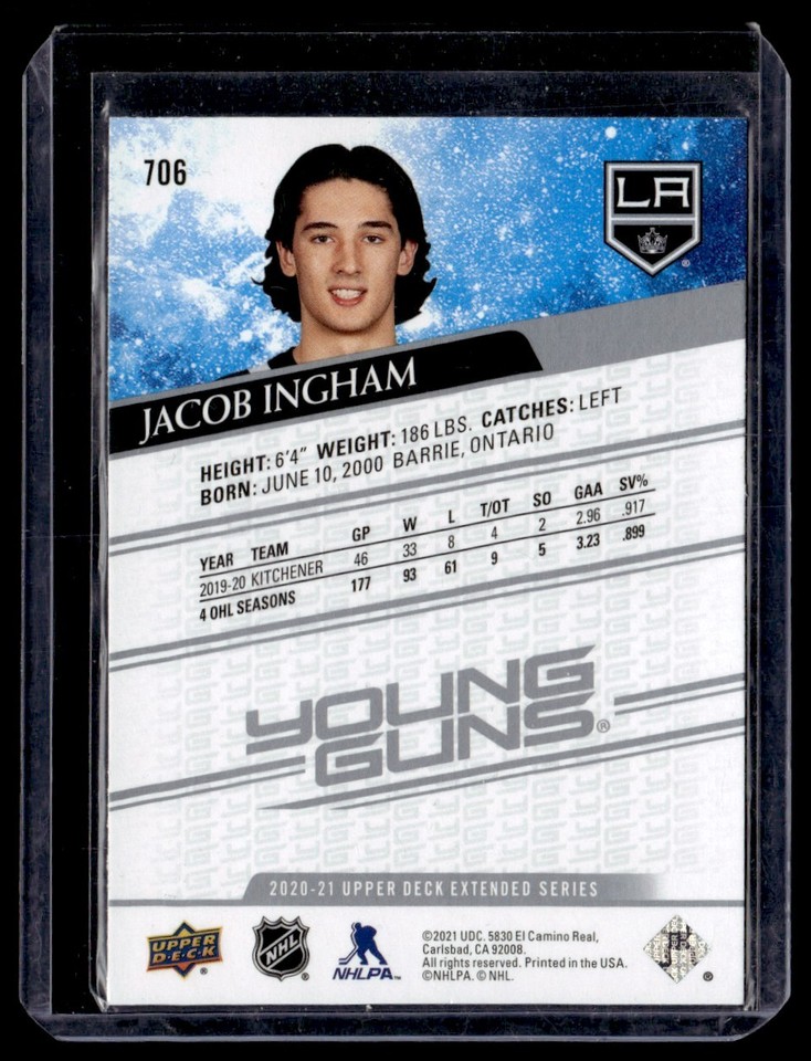 2020-21 Upper Deck Jacob Ingham Rookie Los Angeles Kings #706 | eBay