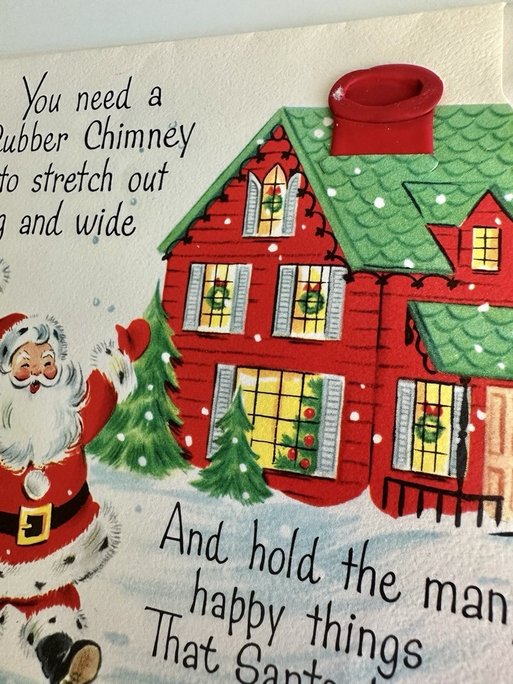 UNUSED VTG MCM Interactive Santa Claus Balloon Chimney Toy Bag ...