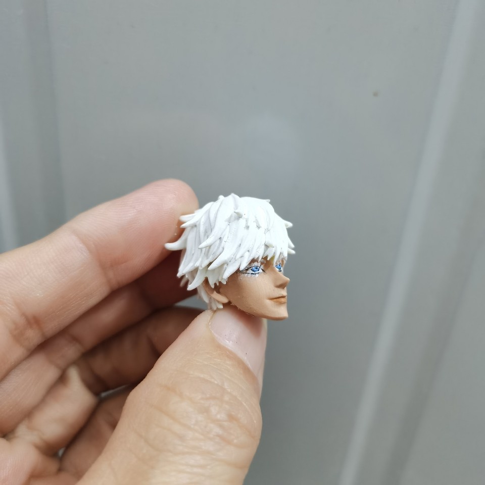 Painted 1/12 Scale Satoru Gojo Man Head Sculpt For 6" SHF Action Figure ...