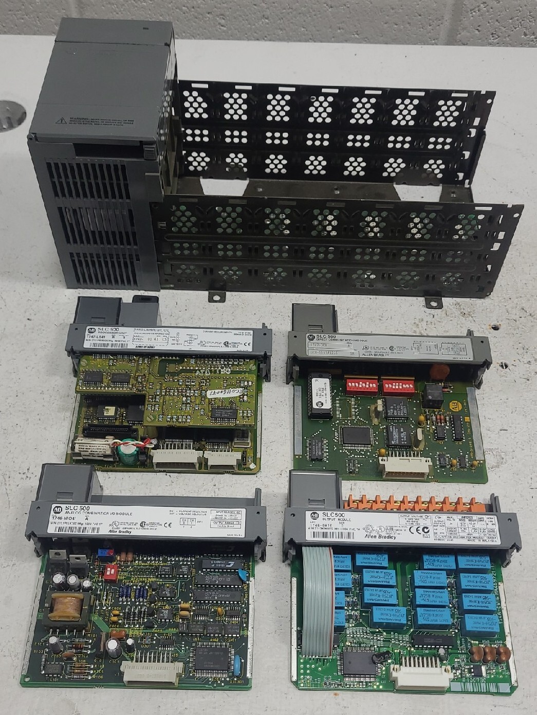 Allen-Bradley SLC 500 Lot 5 Units W/ Chassis Rack. (Read Description ...