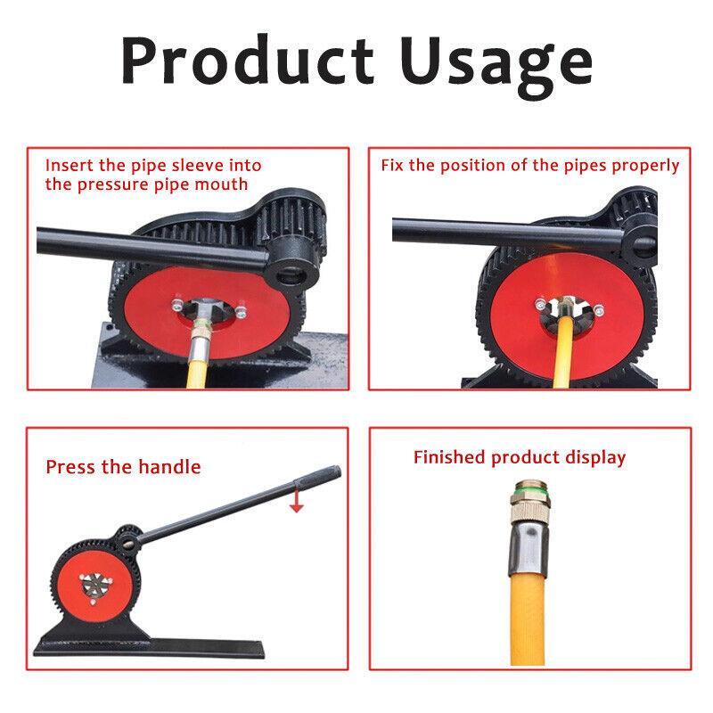 Manual Benchtop Hydraulic Hose Crimper Portable Tube Jack Gear Crimping ...