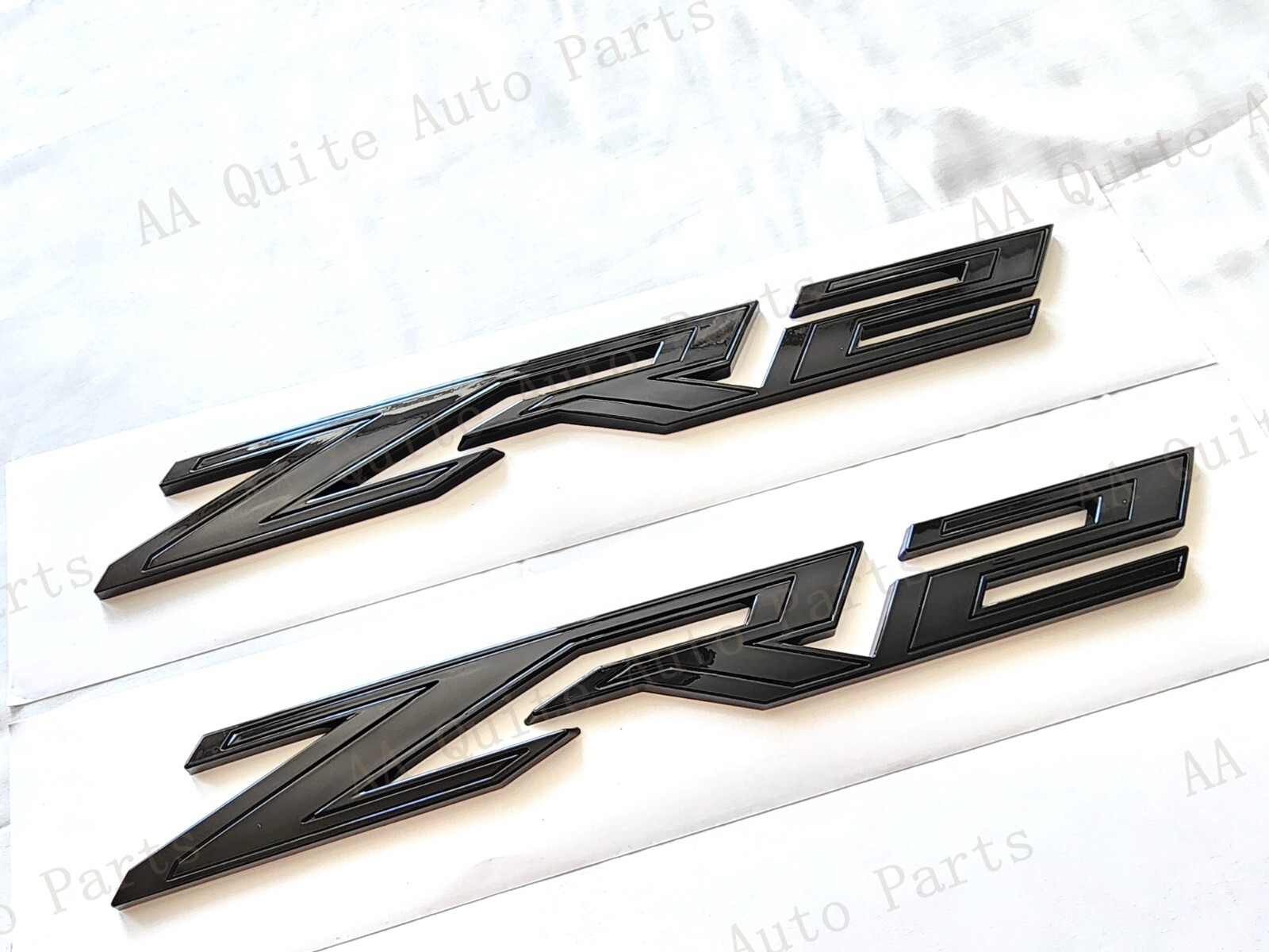 2PCS Gloss Black Fender ZR2 Emblem Badge Fit For 2022-2026 Chevy ...